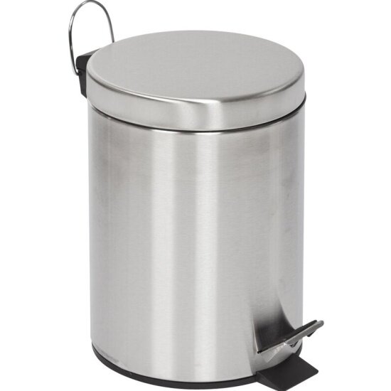 Ведро мусорное Luscan с педалью и доводчиком 5л, матовое, нерж сталь