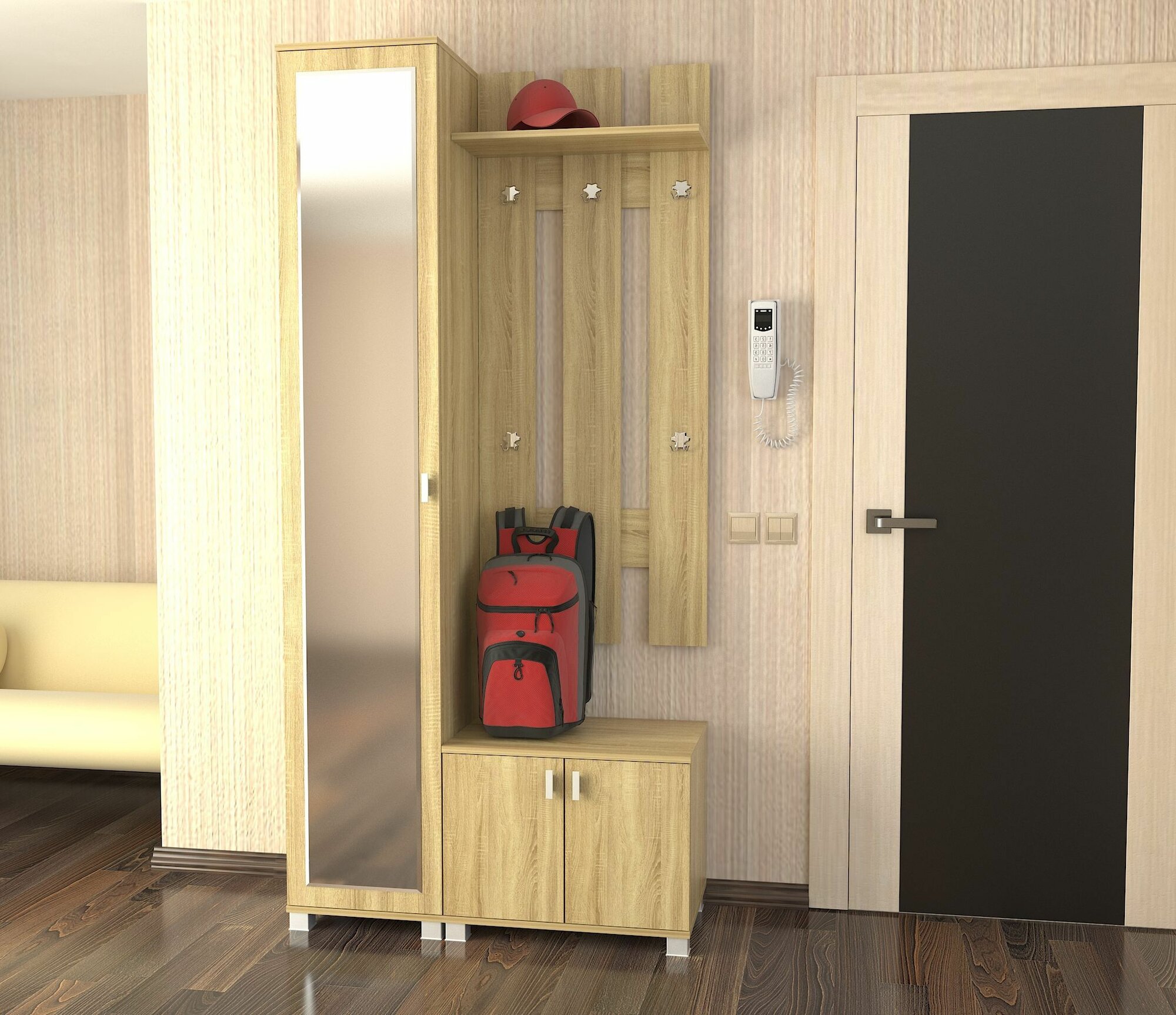 Прихожая 9 Вариант 1 Дуб сонома