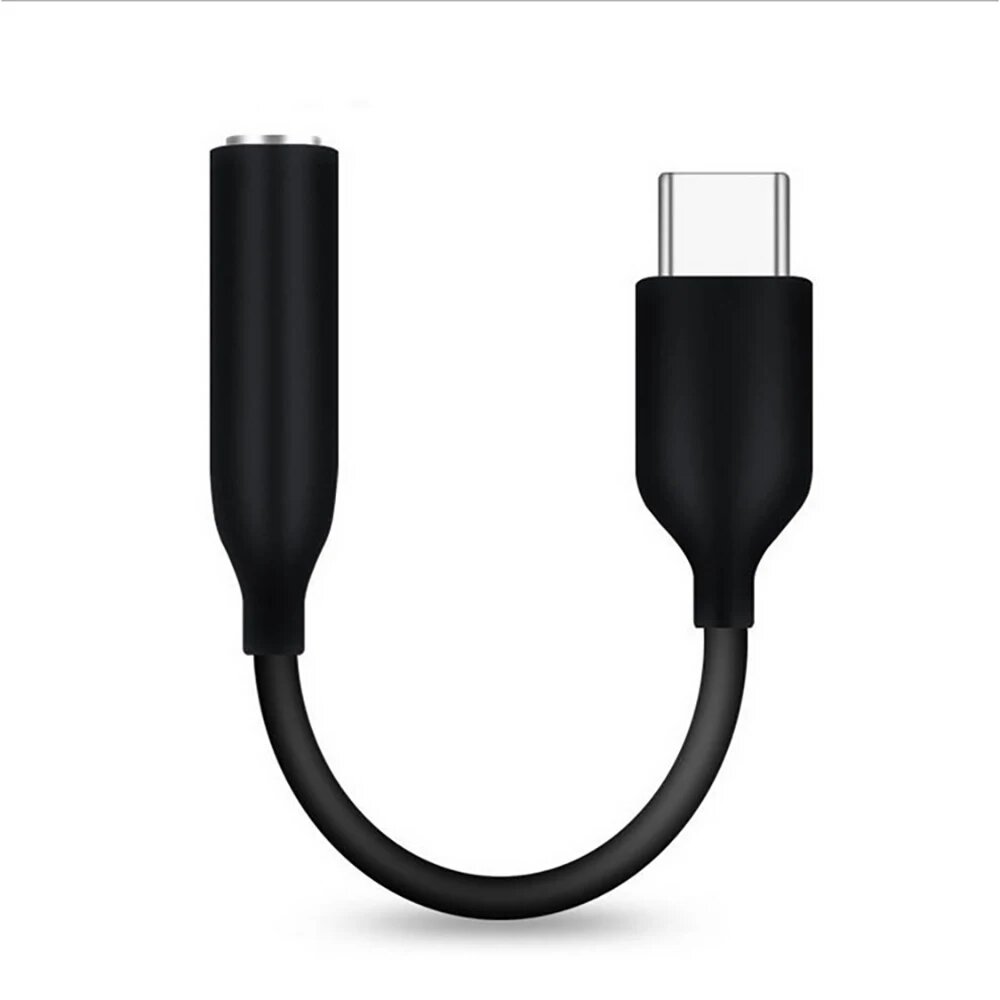 Аудиокабель USB Type-C на 3,5 мм HUAI XIAO HAI черный/белый Black