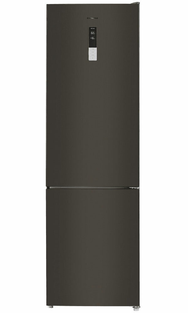 Двухкамерный холодильник Maunfeld MFF200NFSB10 Inverter No frost, черно-серый