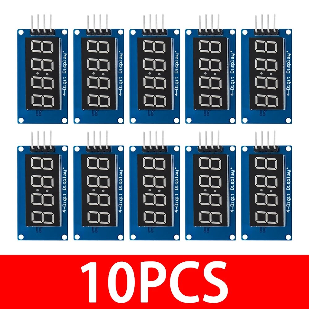 10шт. 7-сегментный красный LED дисплей TM1637