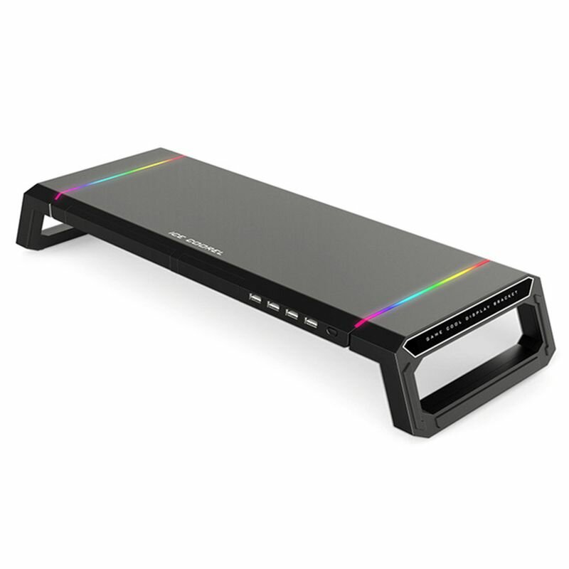 Подставка для ноутбука с RGB-подсветкой, подставка для монитора компьютера,4 порта USB