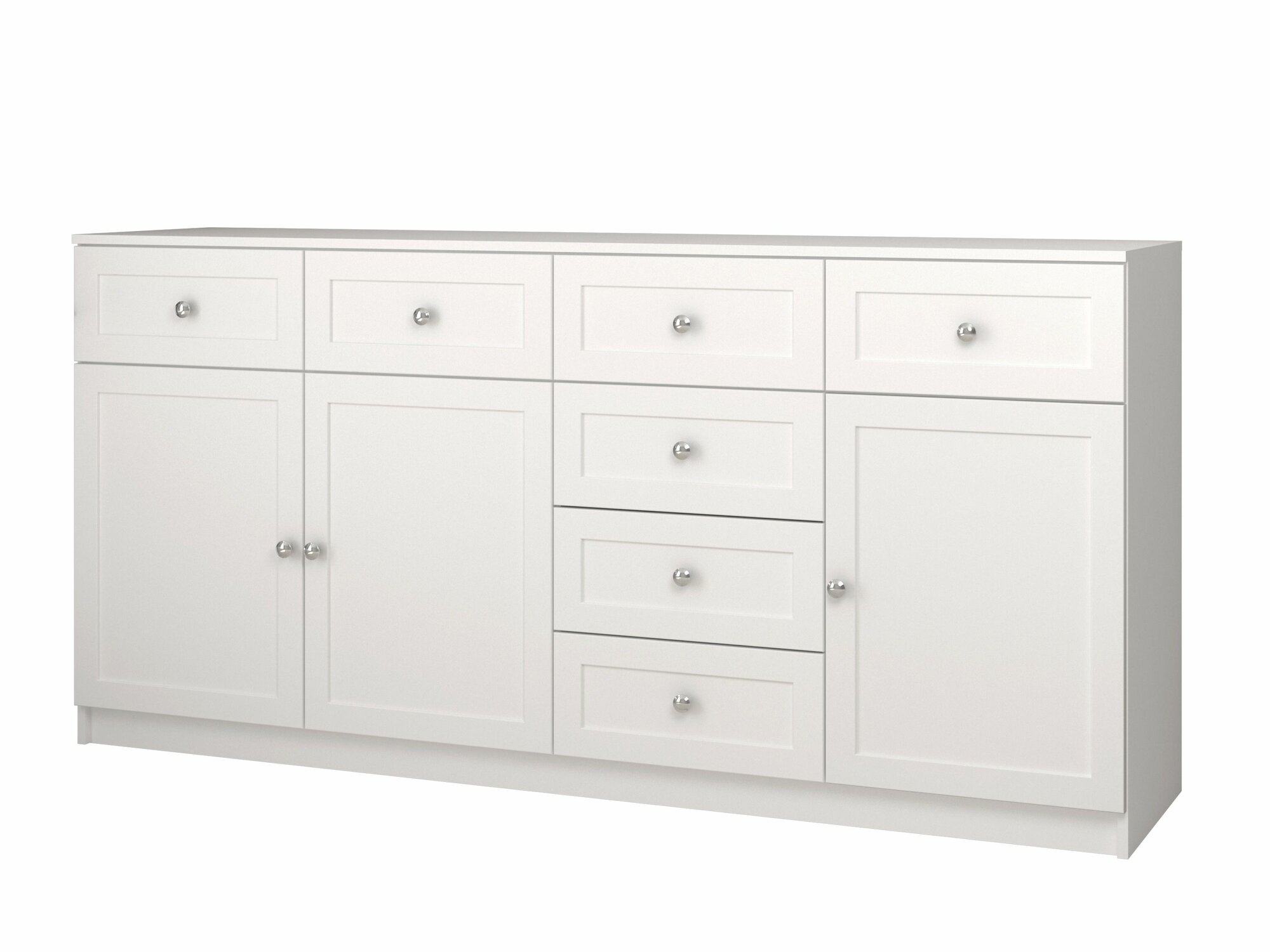 Комод МногоМеб Мираж 3.7, 189 х 46 х 92 см, рамка МДФ, белый