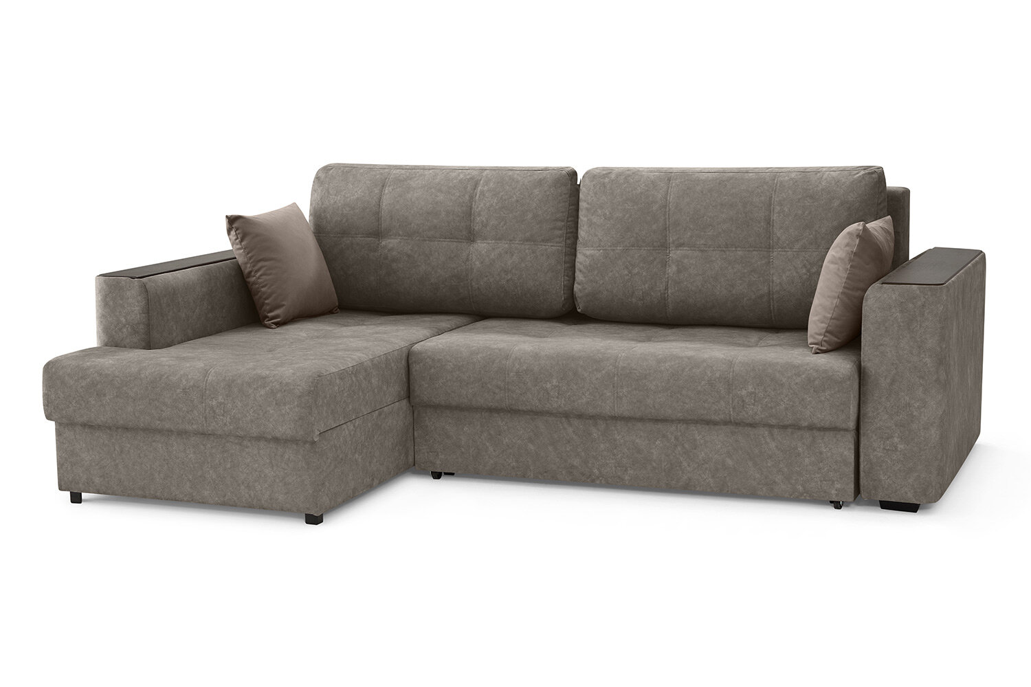 Угловой диван-кровать Hoff Аметист, с левым углом, 250х85х164 см, еврокнижка, цвет серый