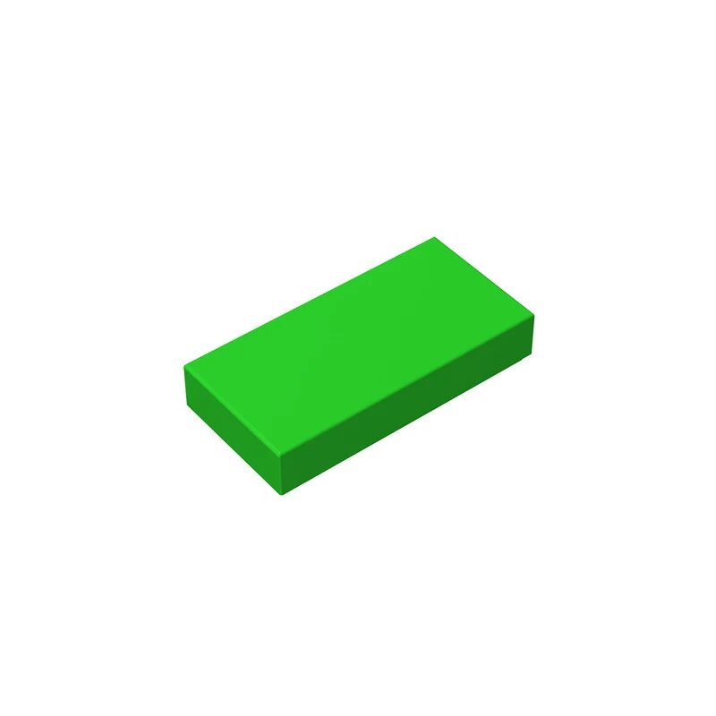 Зеленый пластиковый кубик Gobricks 1x2 (30070)