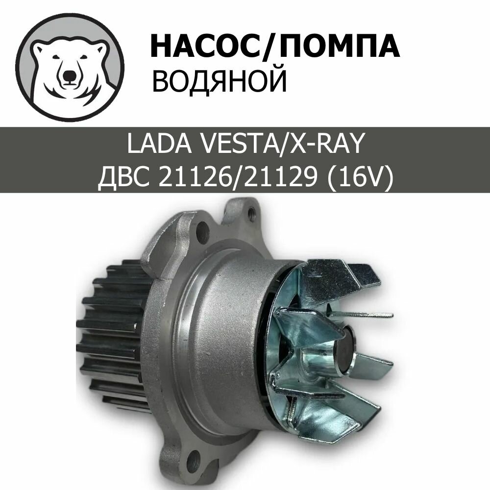 Насос водяной (помпа) Bautler для Lada Веста/X-Ray (ДВС 21126/21129, 16V) (BTL-6100WP/21126-1307010)