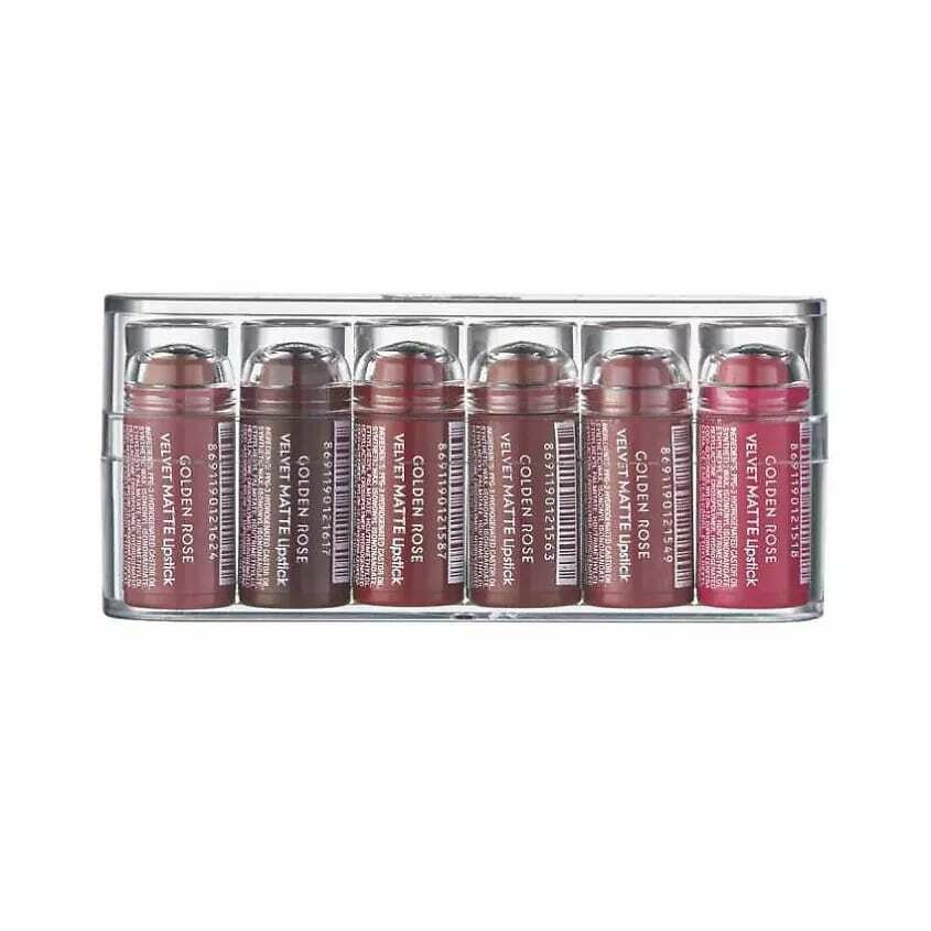 Помада для губ мини Golden Rose Velvet Matte Mini Mix цвет 2 мини версия помады VELVET MATTE для путешествий (в дорогу)