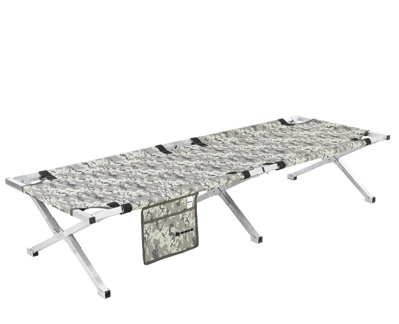 Кровать походная 300кг, алюм. профиль 25х25мм, 2х0,8м, КМФ цифра (T-N-BD80-200-DG) NISUS (Тонар)