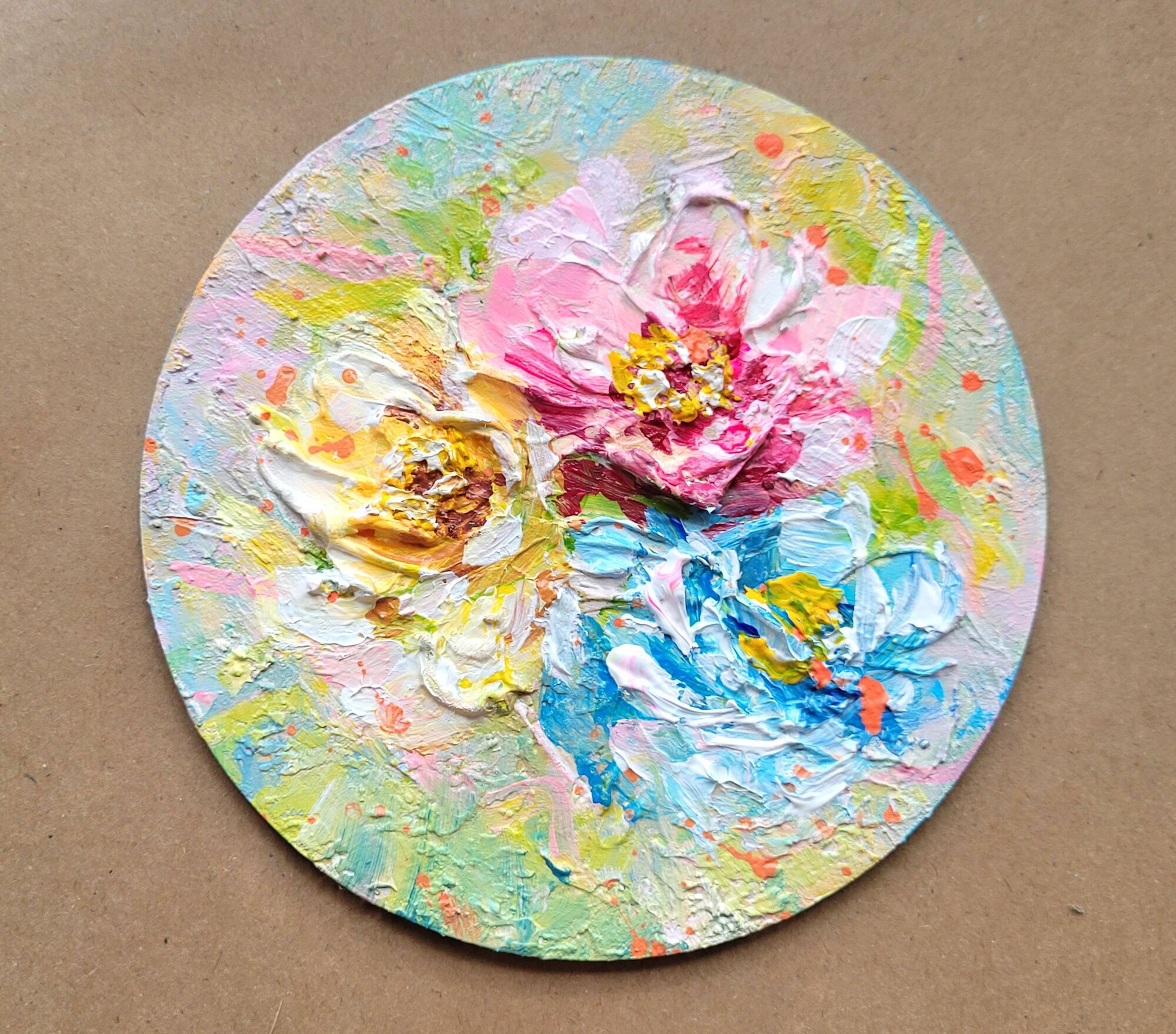 Картина интерьерная миниатюра "Цветы 3" мини композиция