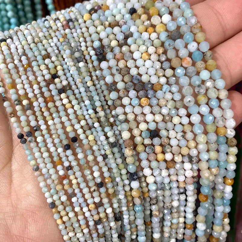 Бусины лазурит LUOMAN XIARI 2мм 3мм 4мм 4mm 93pcs, Amazonite