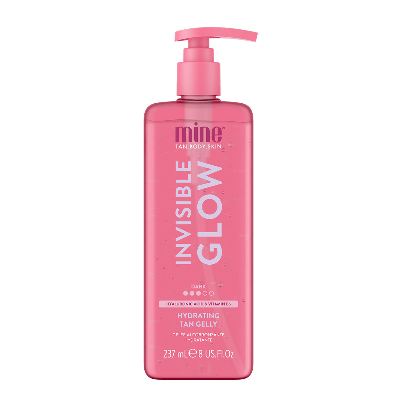 MINE TAN, Увлажняющий гель-автозагар с сияющим темно бронзовым оттенком Invisible Glow Dark Hydrating Tan Gelly, 237 мл