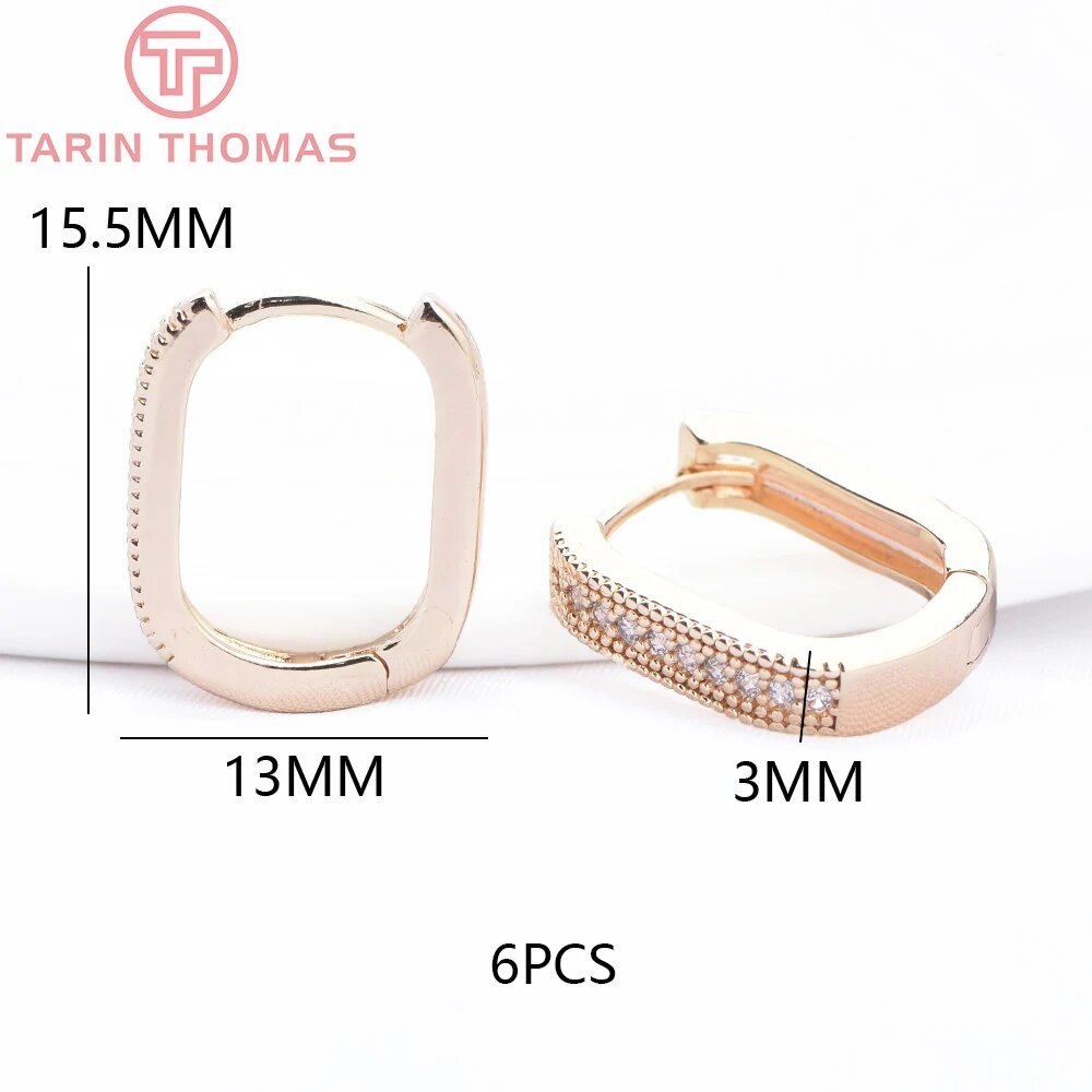 Серьги сердце из латуни с цирконием TARIN THOMAS 9143-24K Gold Color