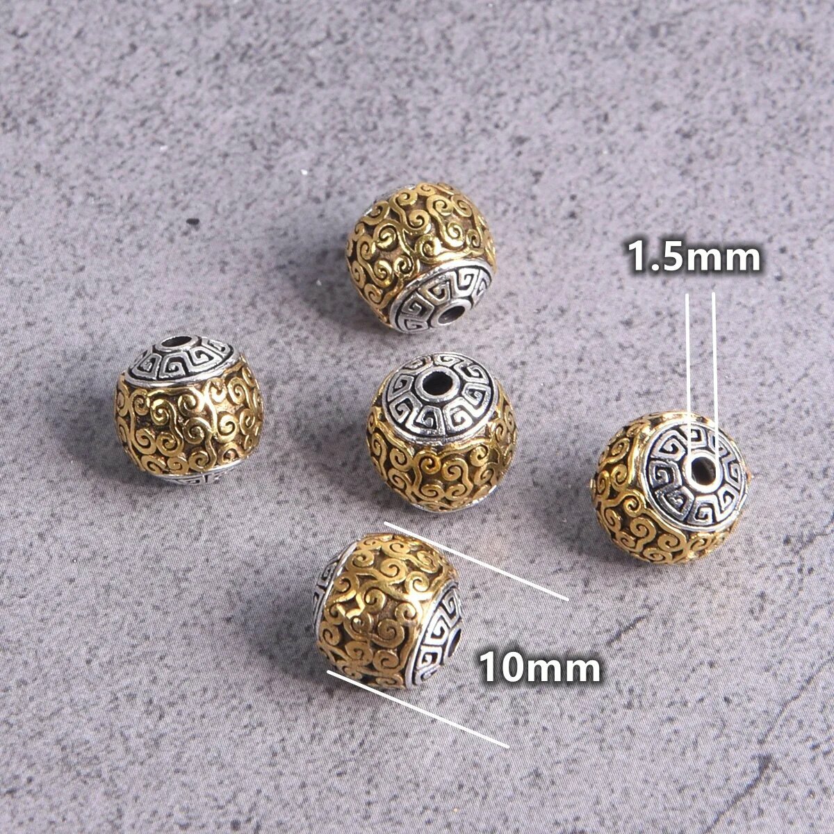 Бусины латунные буддийские 5 шт