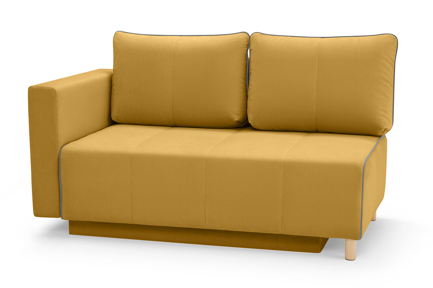 Диван-кушетка SCANDICA Вигго прямой, 147х85х83 см, еврокнижка, цвет горчичный