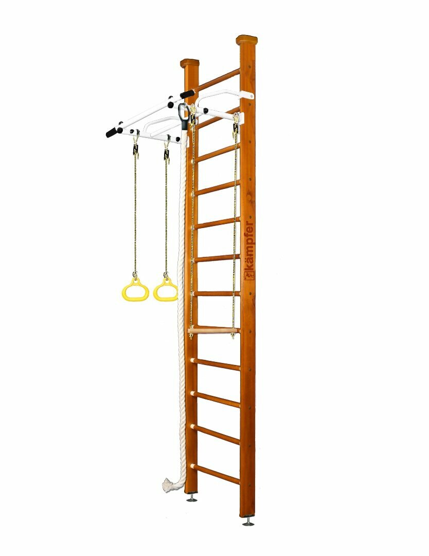 Шведская стенка Кемфер Хелена (в распор)(№3 Классический Высота 3 м белый турник)