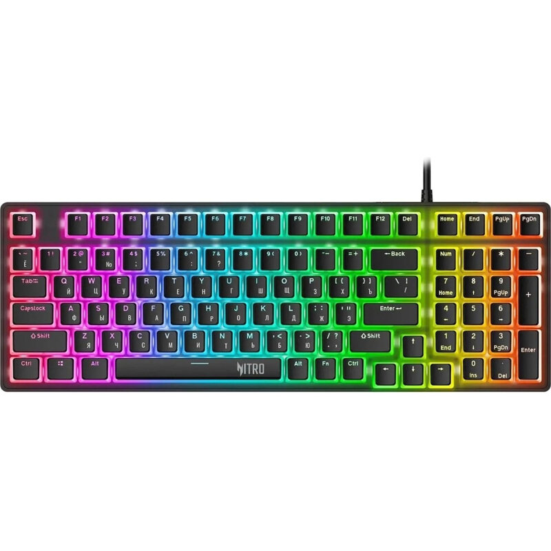 Клавиатура Acer Nitro OKW303механич. чер/сер USB for gamer LED(ZL. KBDCC.01D)
