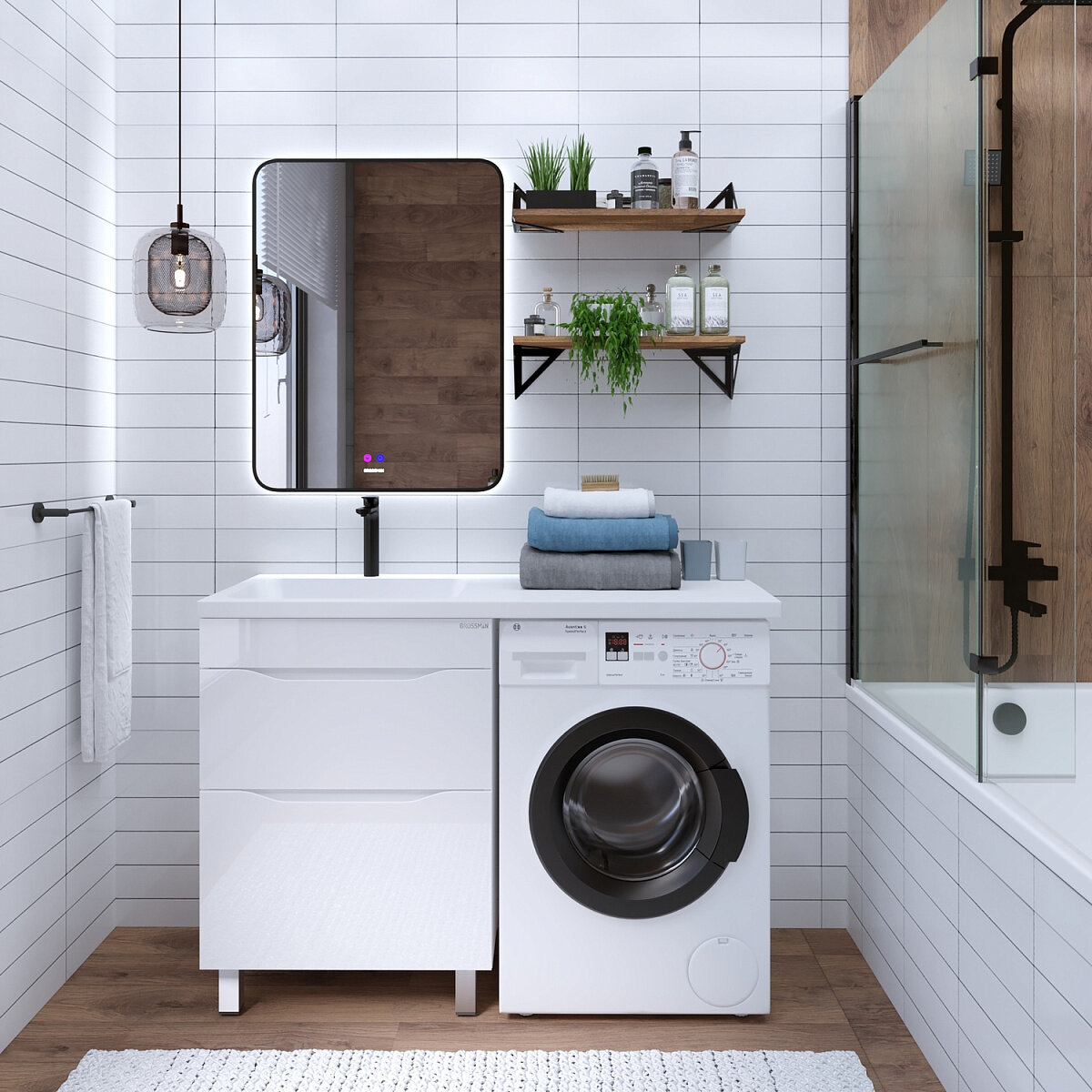 Тумба с раковиной Grossman Вилар 120 белая