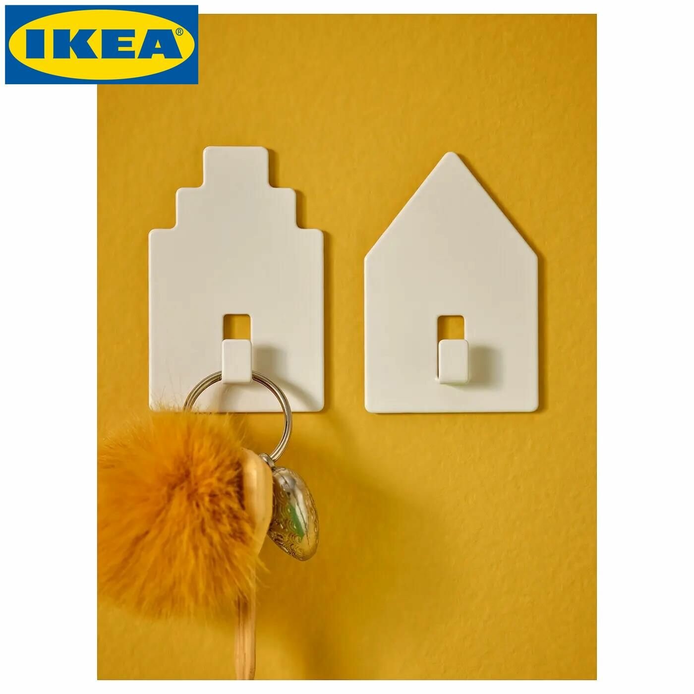 IKEA Крючок самоклеящийся TIPPVAGN дом/белый