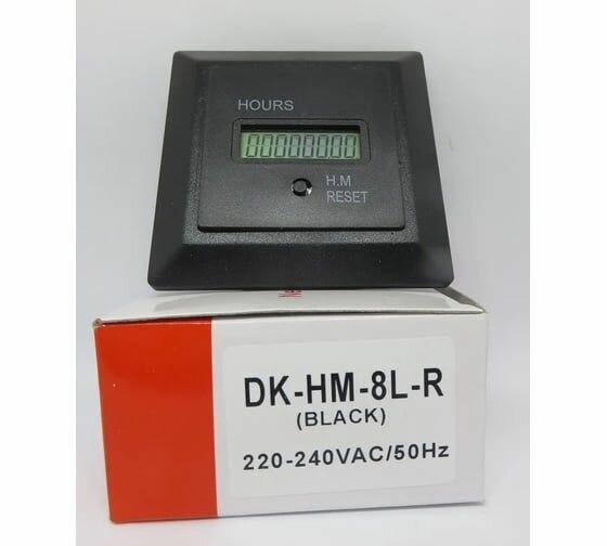 Счетчик наработки времени DELTAKIP Delta-Kip DK-HM-8L с кнопкой сброс, чёрный 110-240VAC DK-A0000007