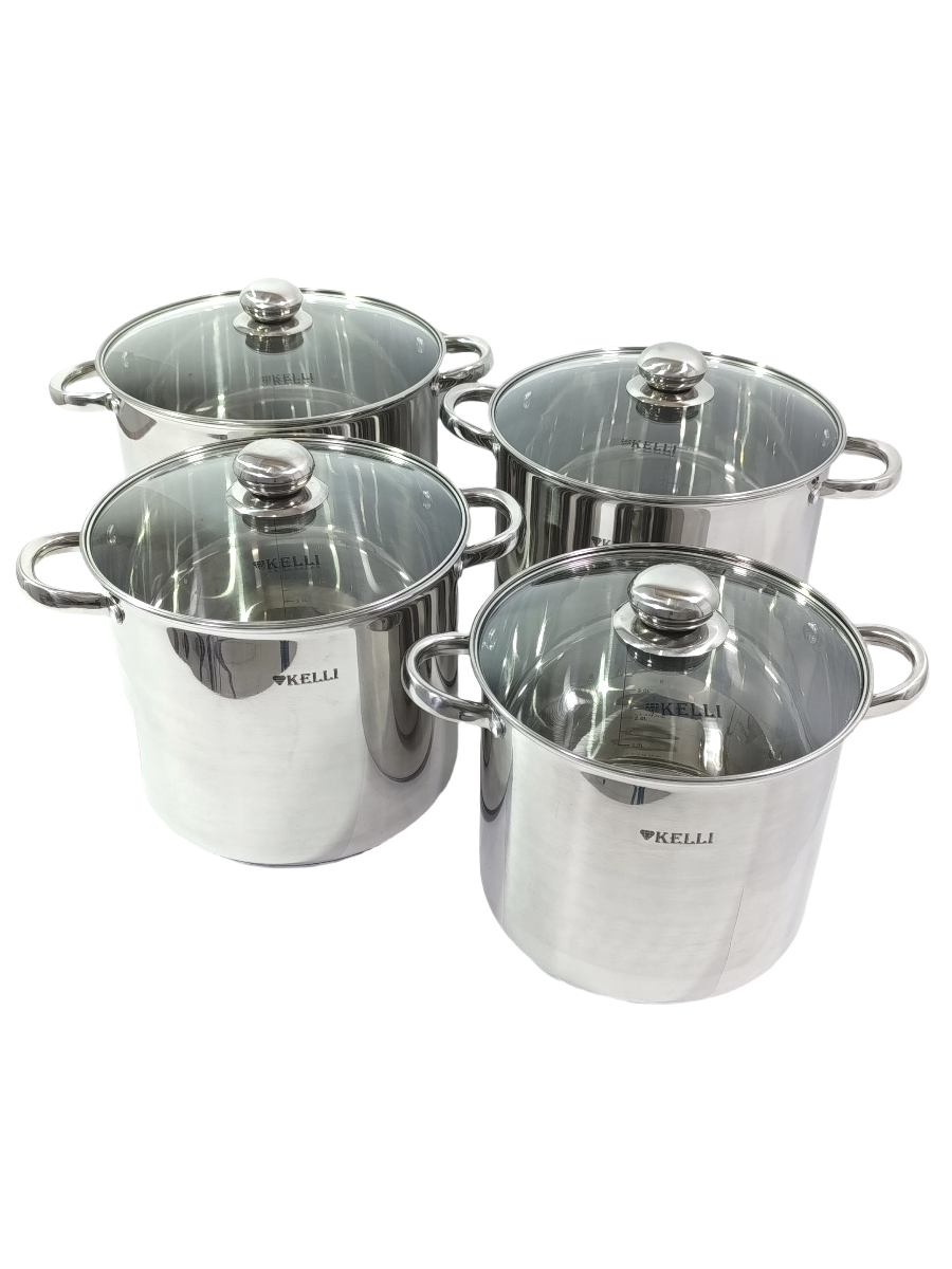 Набор посуды Kelli KL-4254 8 предметов обьём 7,5л 9,5л 12л 13,5л