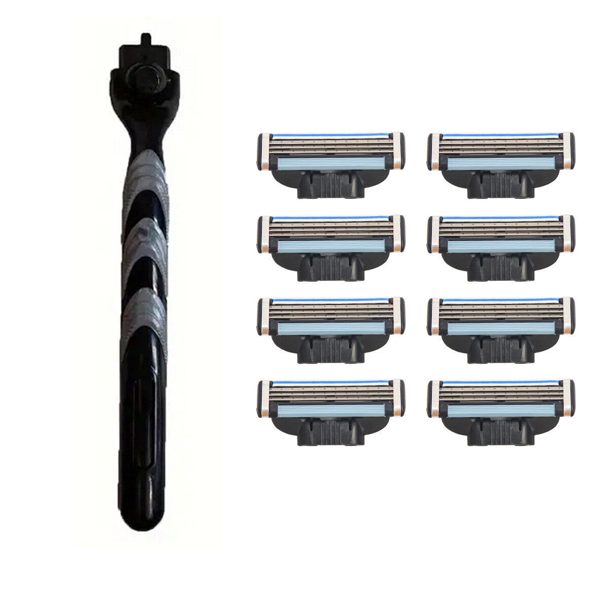 Бритва, трехслойная, 1 хвостовик, 8 лезвий