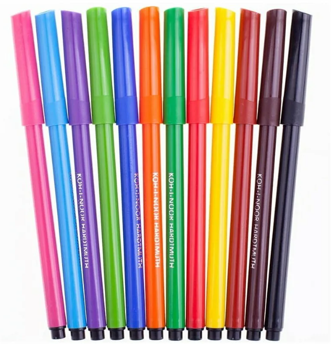 Фломастеры Silwerhof Веселые друзья 7.2мм 125мм круг. Вентилируемый 18цв. пакет с европодвесом