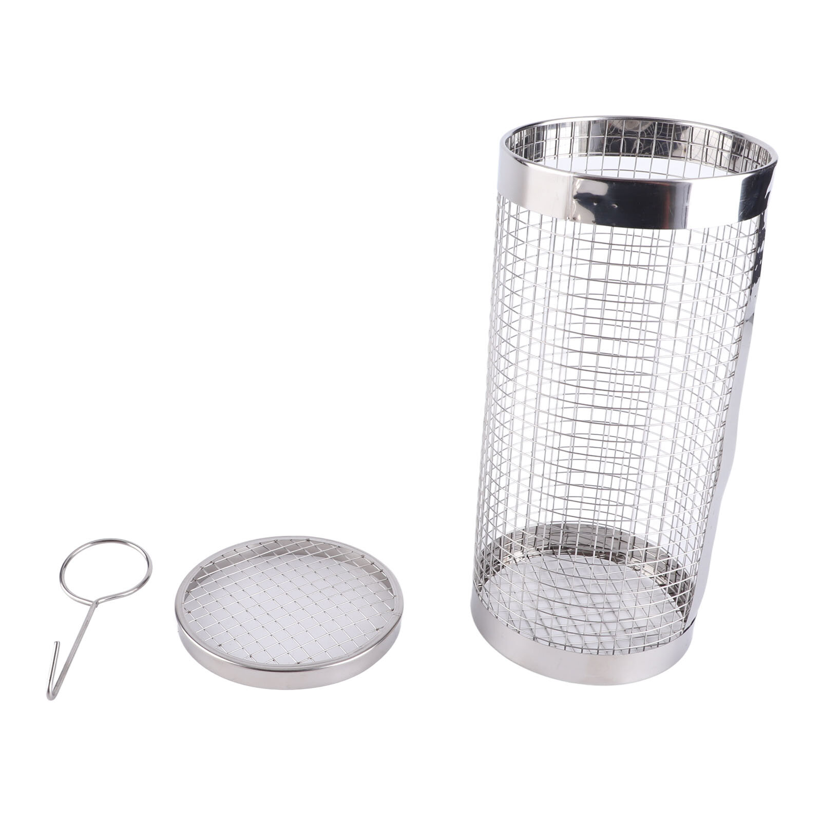 Stainless Steel Rolling Grilling Basket Wire Mesh Cylinder Grill Portable Camping Barbecue BBQ Tools Small Size