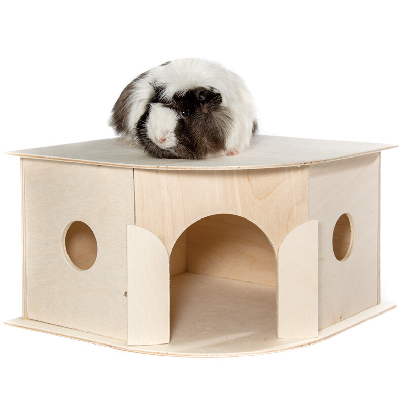 Домик для морской свинки угловой деревянный, 300*300*180мм, Gamma