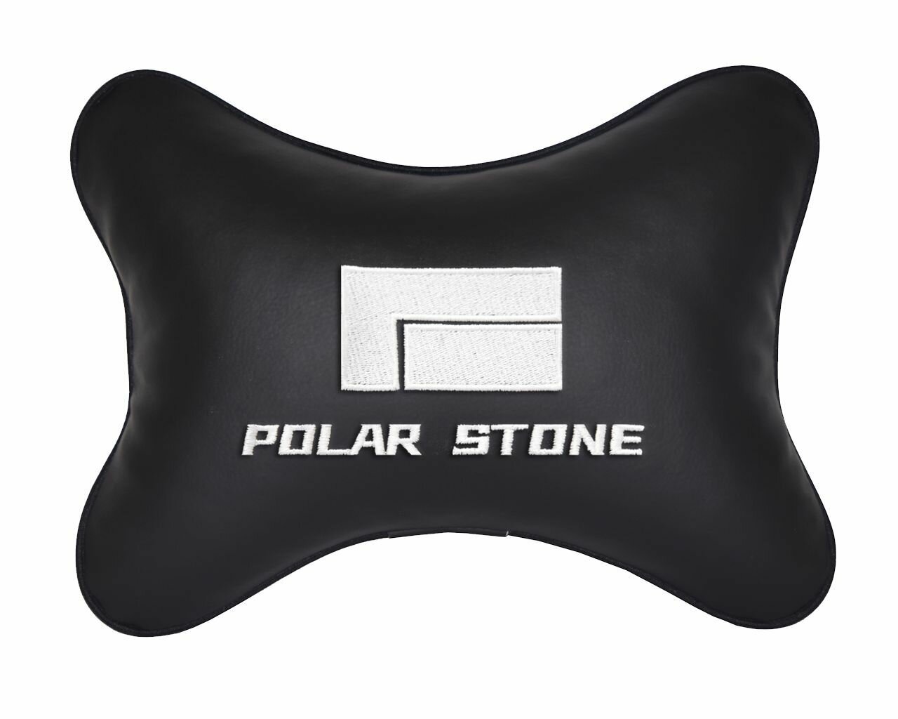 Подушка на подголовник автомобильная черная экокожа POLAR STONE