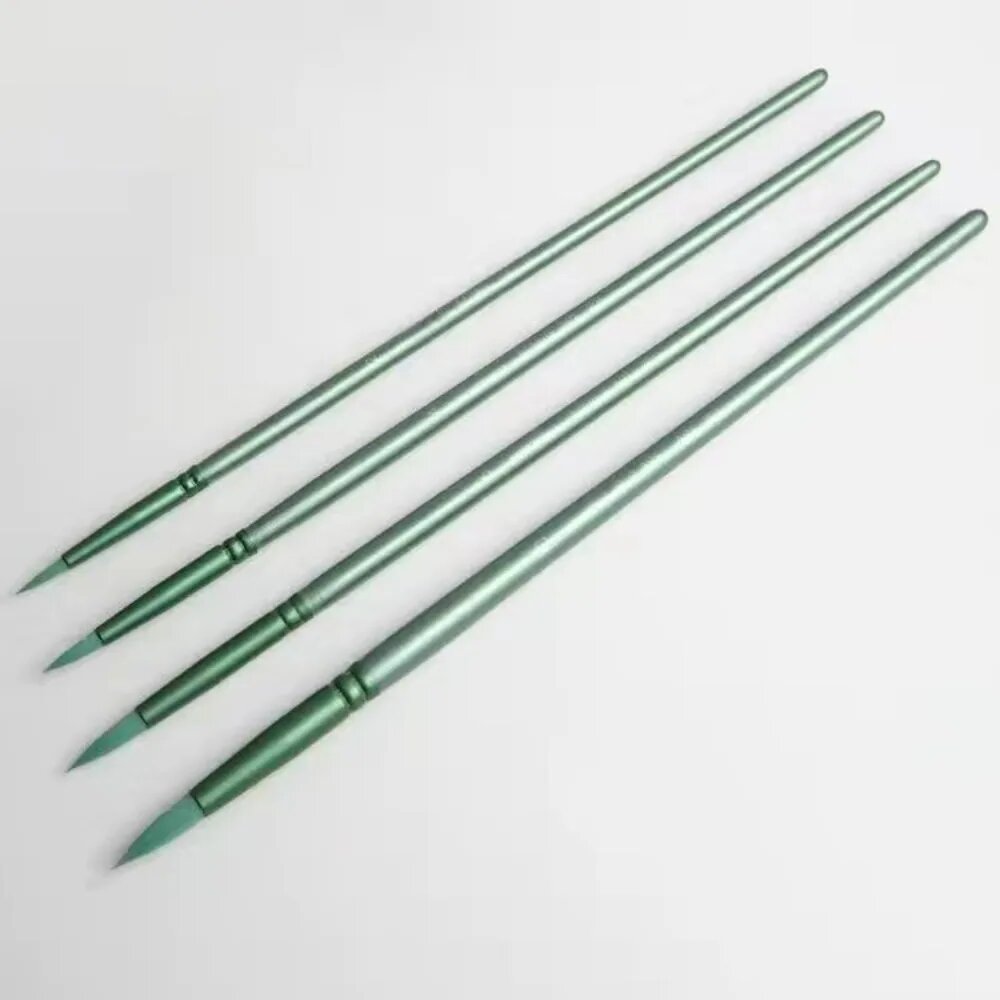 Набор кистей для рисования 4/6 шт, деревянные, нейлоновые, зеленые/розовые Изумрудный, 4pcs Green