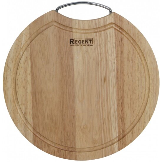 Доска разделочная Regent Inox Bosco круглая, с металлической ручкой, 24х1,5 см