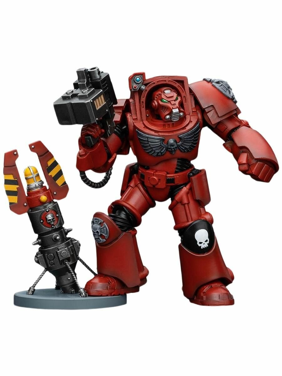 Подвижная фигурка JOYTOY Warhammer 40K Blood Angels Terminator Squad Terminator with Storm Bolter коллекция игрушек
