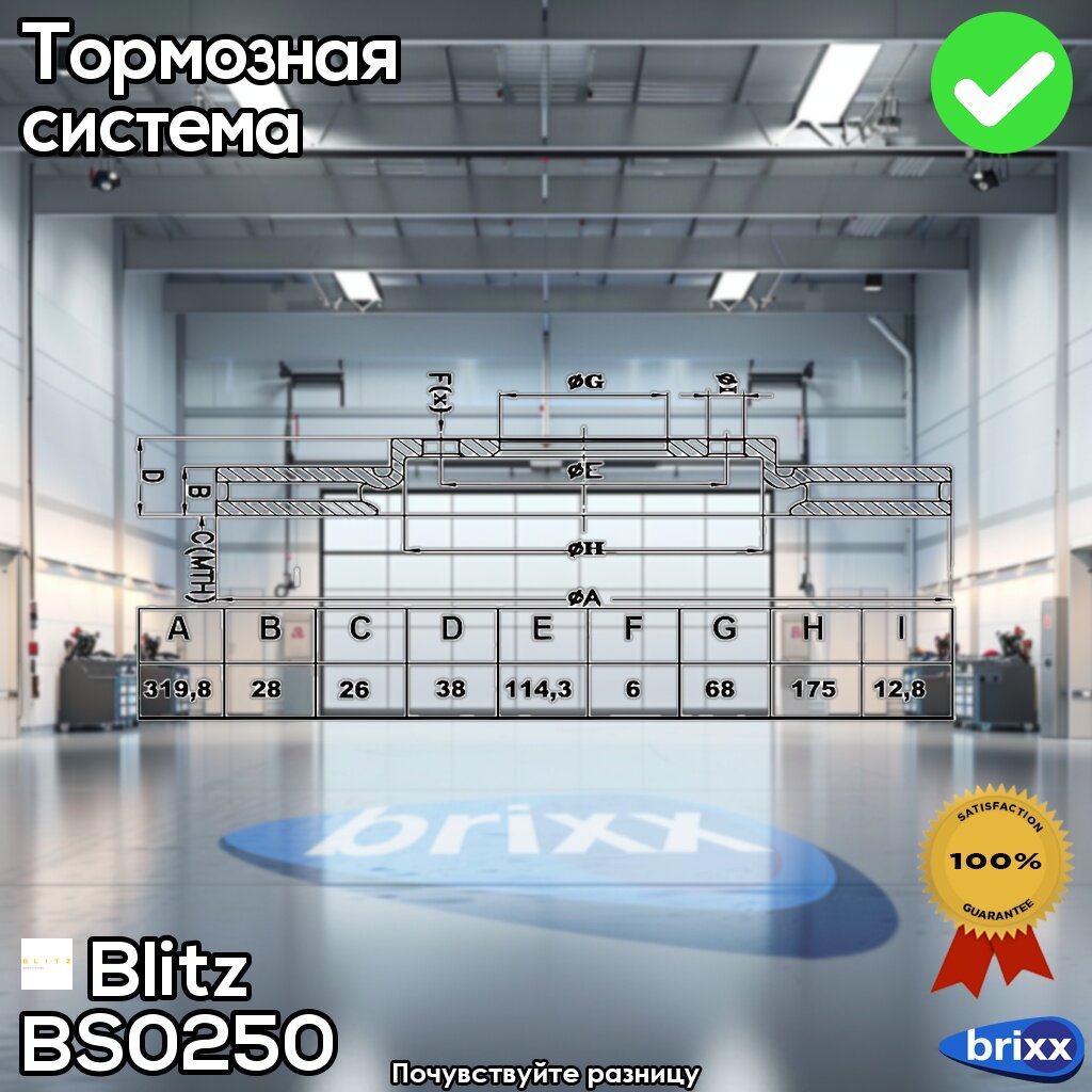 Blitz; Bs0250; Диск Тормозной Передний Вентилируемый Nissan Pathfinder/Navara 05-> | Blitz арт.