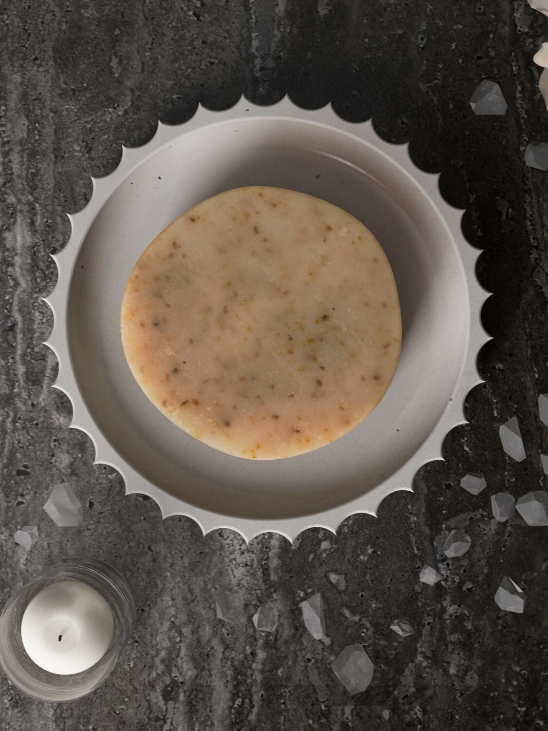 Мыльница для ванной комнаты и кухни, декоративная подставка для мыла San Marino серая глянцевая.