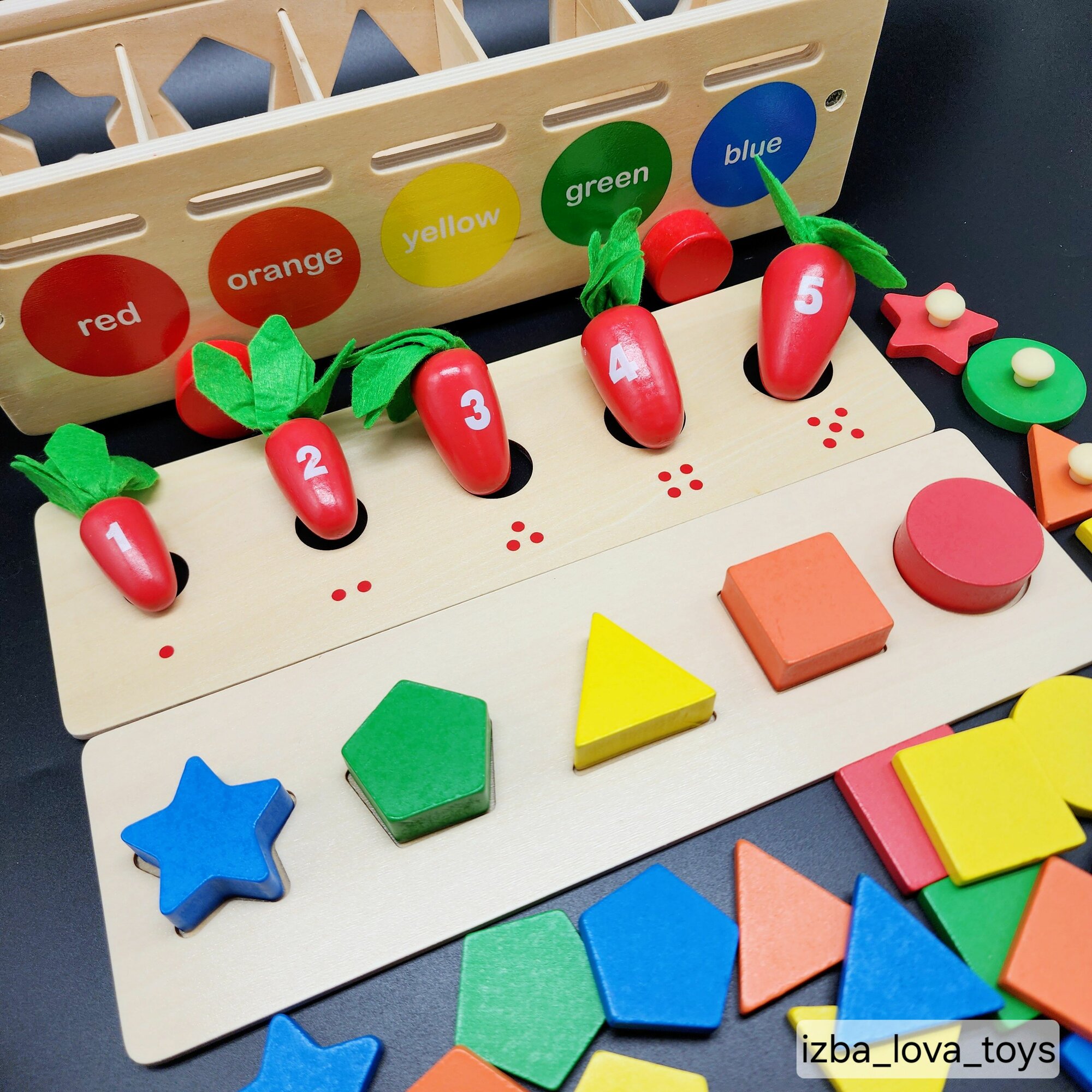 Деревянный сортер 5 в 1 для малышей , игровой набор по системе Монтессори для детей от 1 года