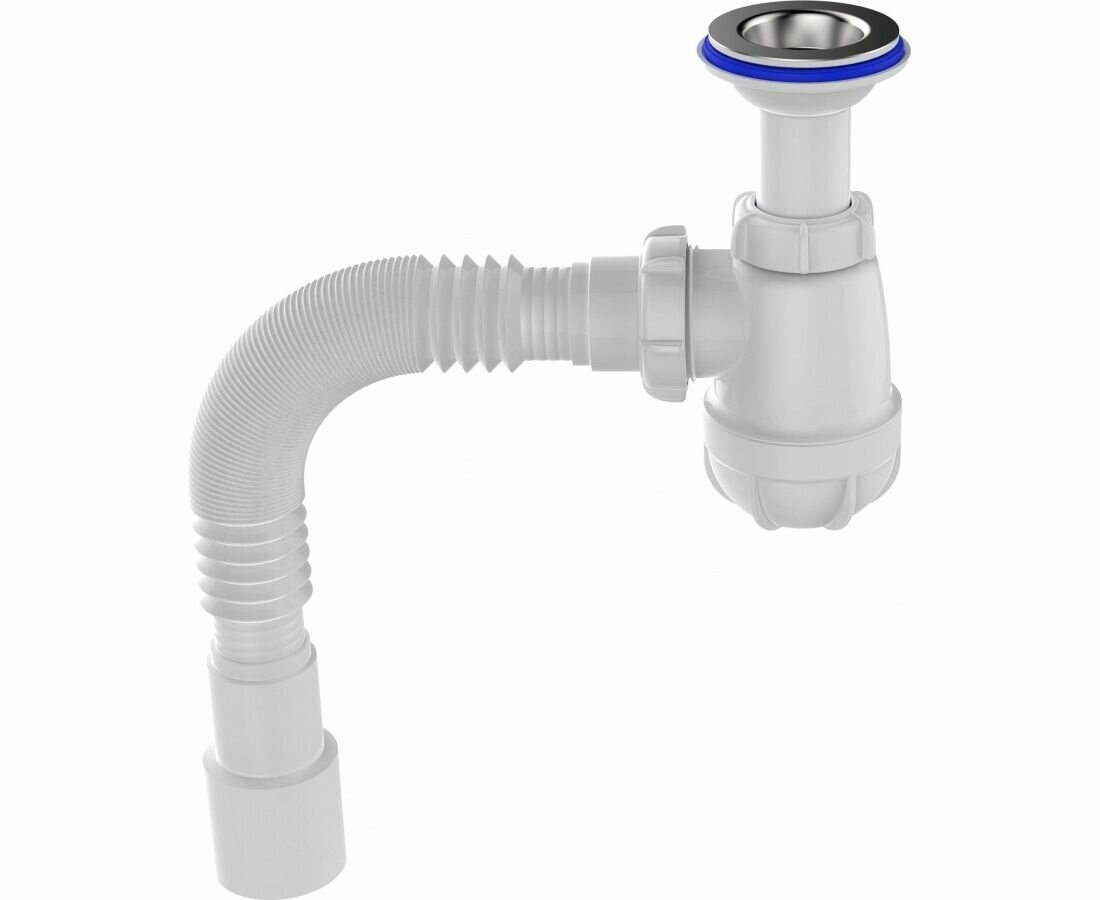Aquant Сифон для умывальника 1 1/4"х40 с удлинённой горловиной, гибкая труба 40х40/50, S2015-18-MR