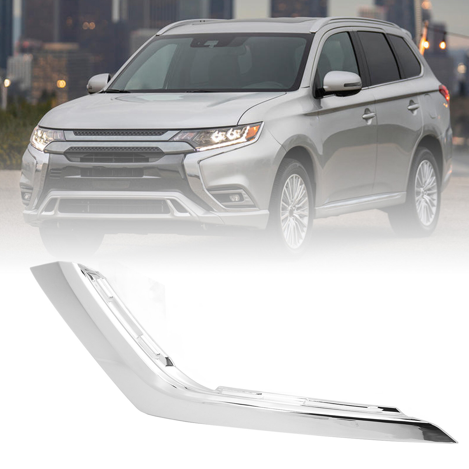 Нижняя отделка переднего бампера, защитная стильная прочная хромированная накладка на передний бампер, замена для Mitsubishi Outlander, левая: 6407A141,6407A143, 6407A145