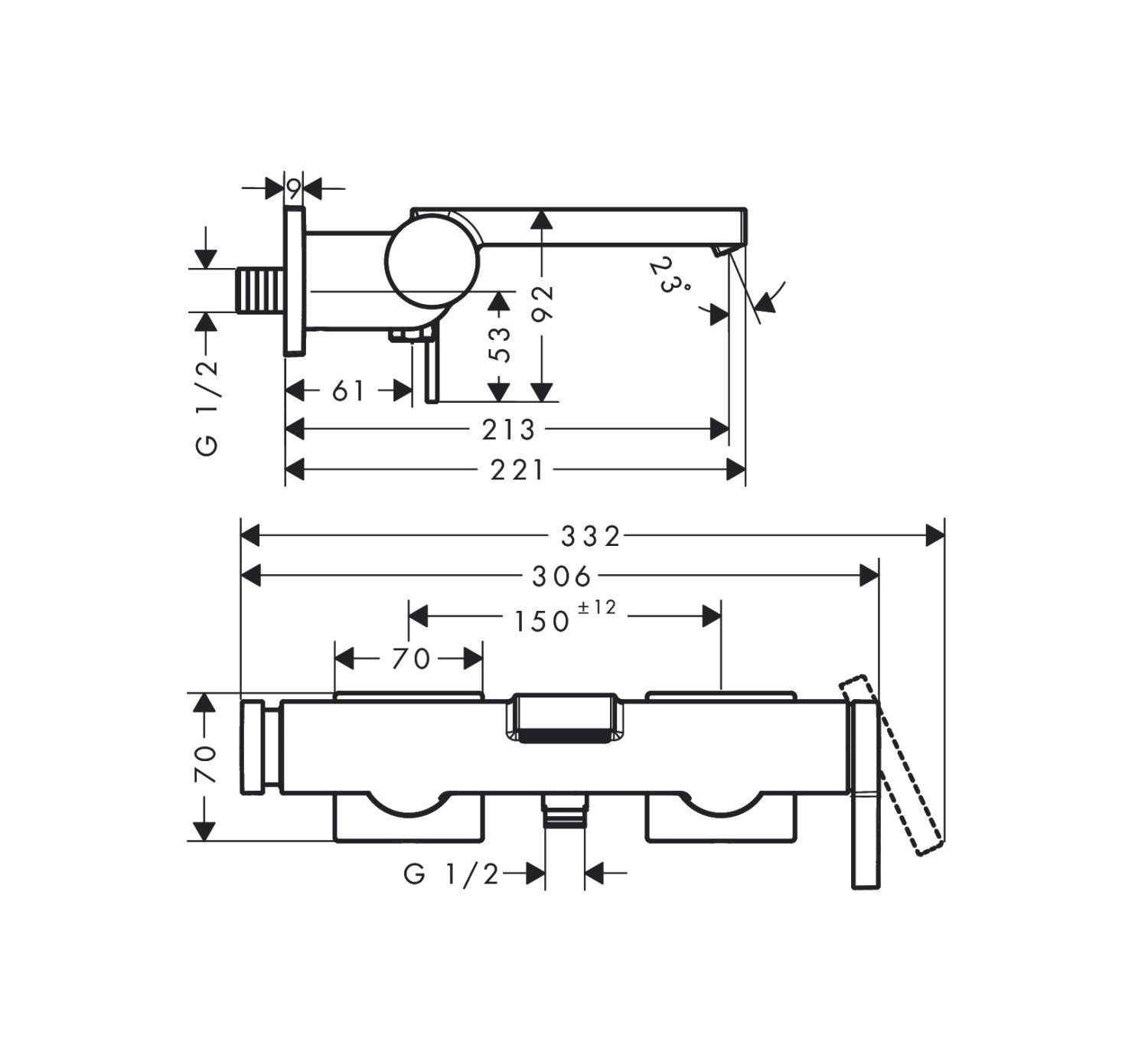 Смеситель для ванны Hansgrohe Tecturis E 73420700 матовый белый