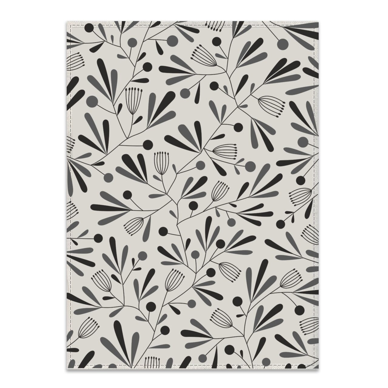 Вишенки кухонное полотенце ч/б 38x60 см - мягкое хлопковое изделие для кухни