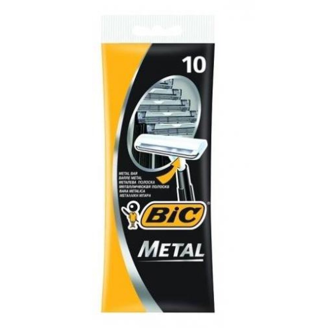 BIC Metal станок для бритья с защитным металлическим покрытием, одноразовый, набор 10 шт.