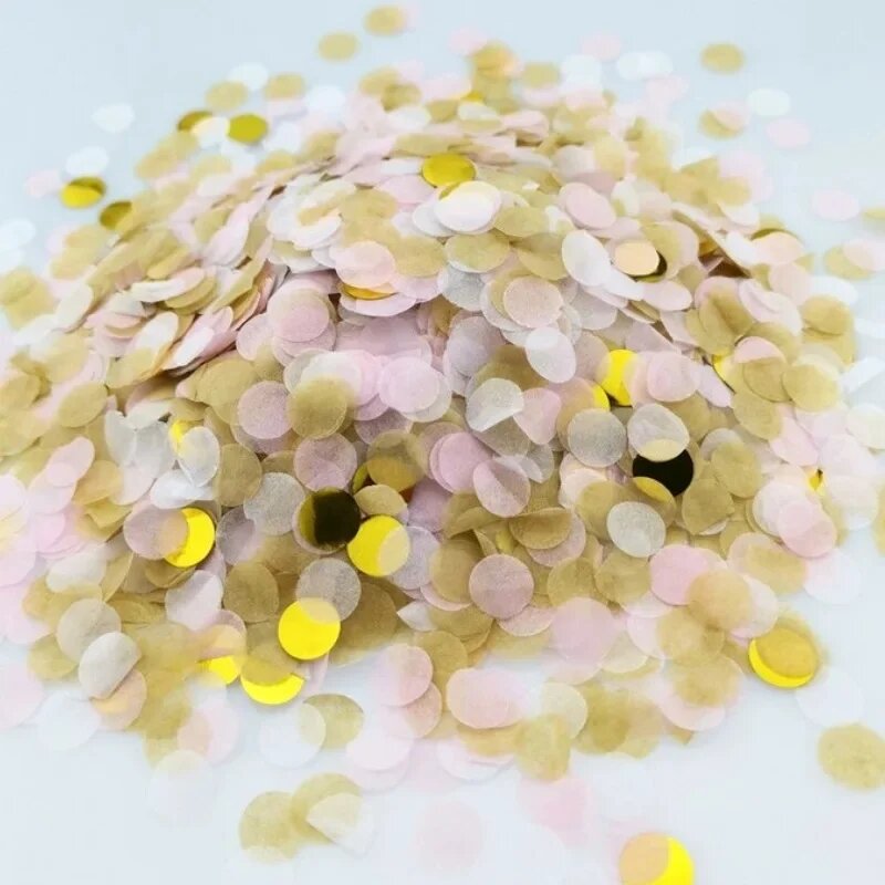 Конфетти мини круглые металлизированное розовое золото 5