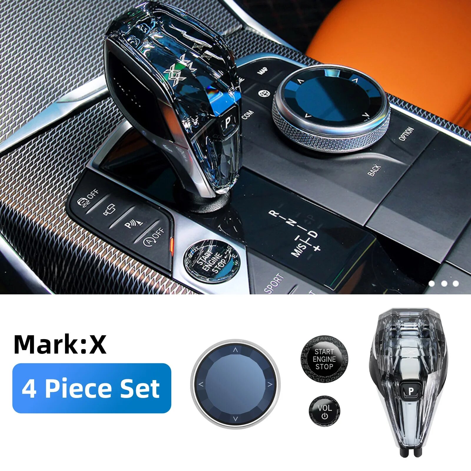 Для BMW 3 серии G20/G21/G28 4 серии G22/G23/G26 8 серии G14/G15/G16 2009-2023 ручка коробки передач кристалл ручка переключения передач X Mark