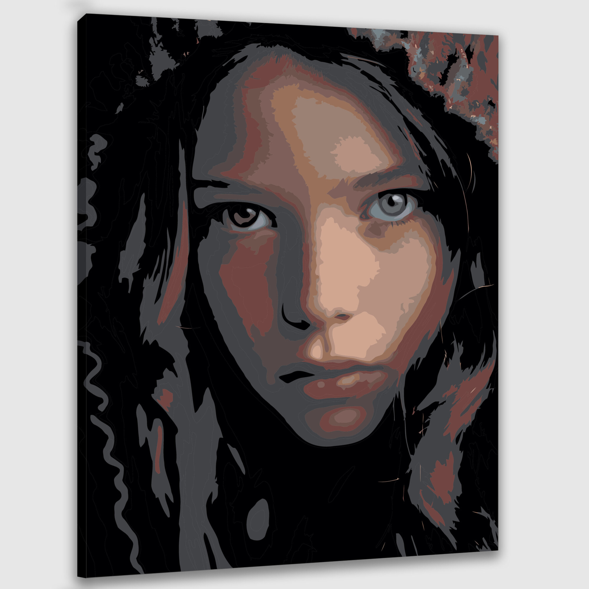 Картина по номерам 40x50 см, девушка, глаза, взгляд, страсть, решимость, уязвимость, эмоции, освещение