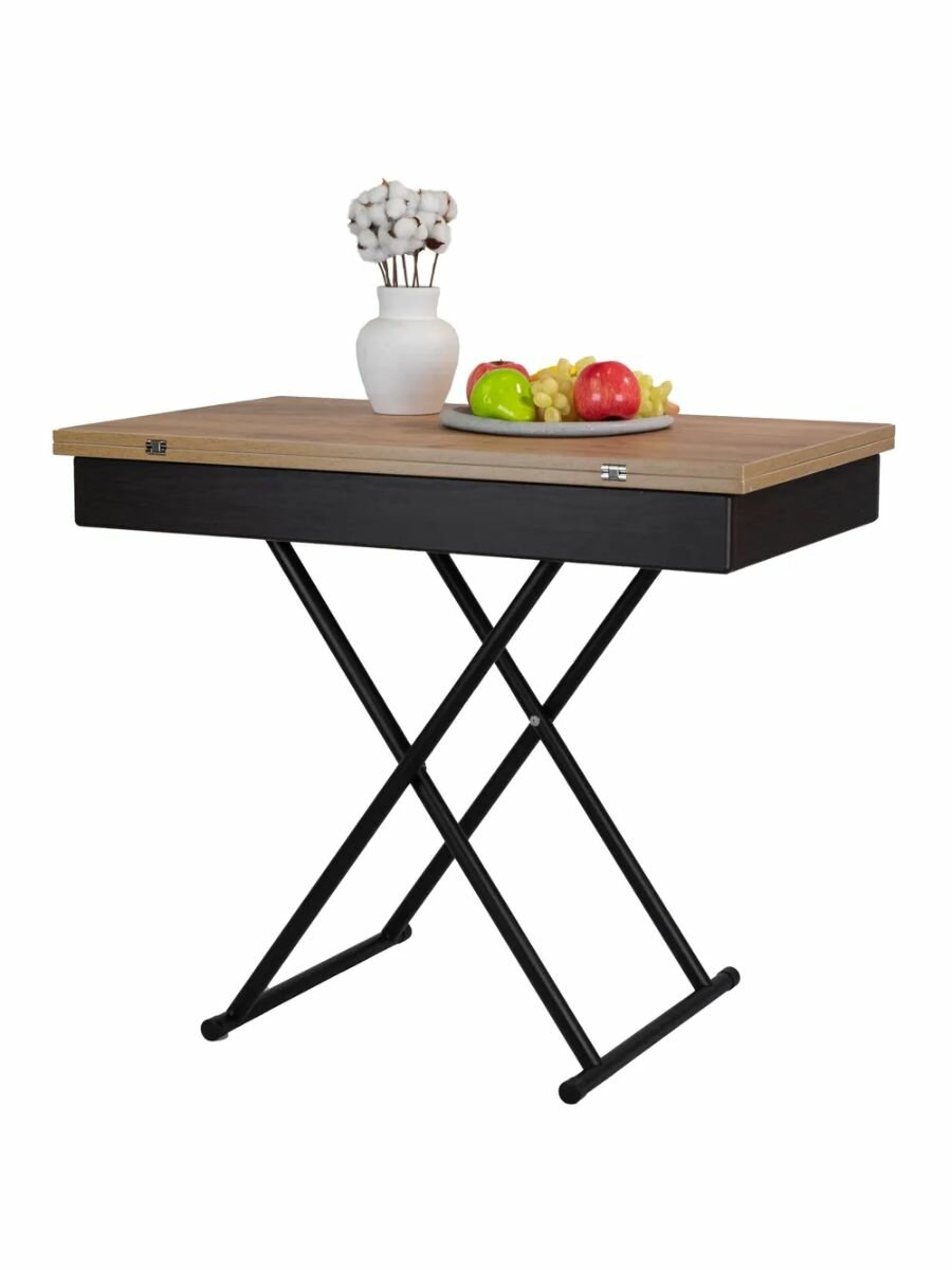 Стол-трансформер Лерон дуб крафт золотой/черный