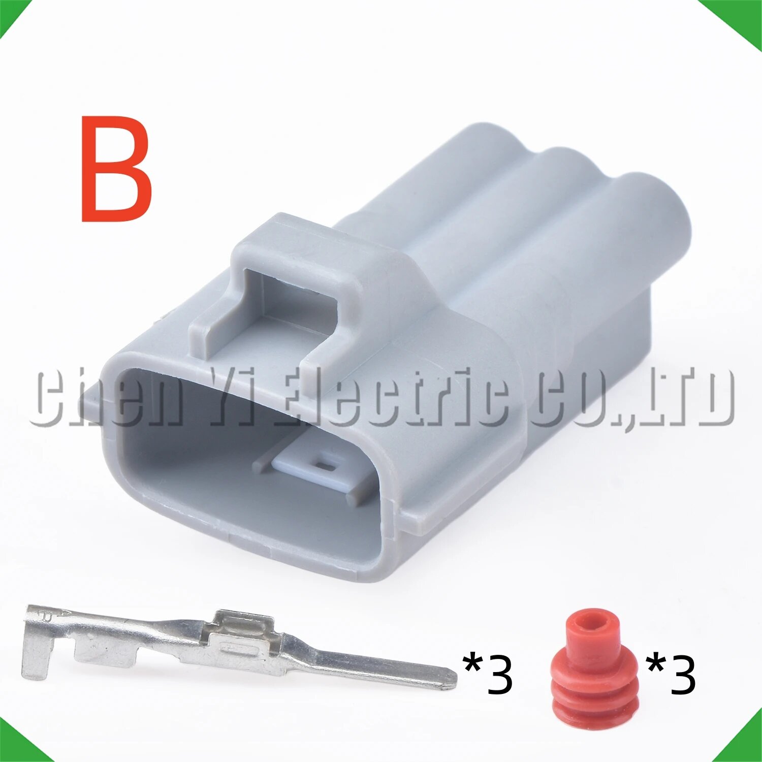 Разъем автомобильный 3-контактный, Цвет: B Male