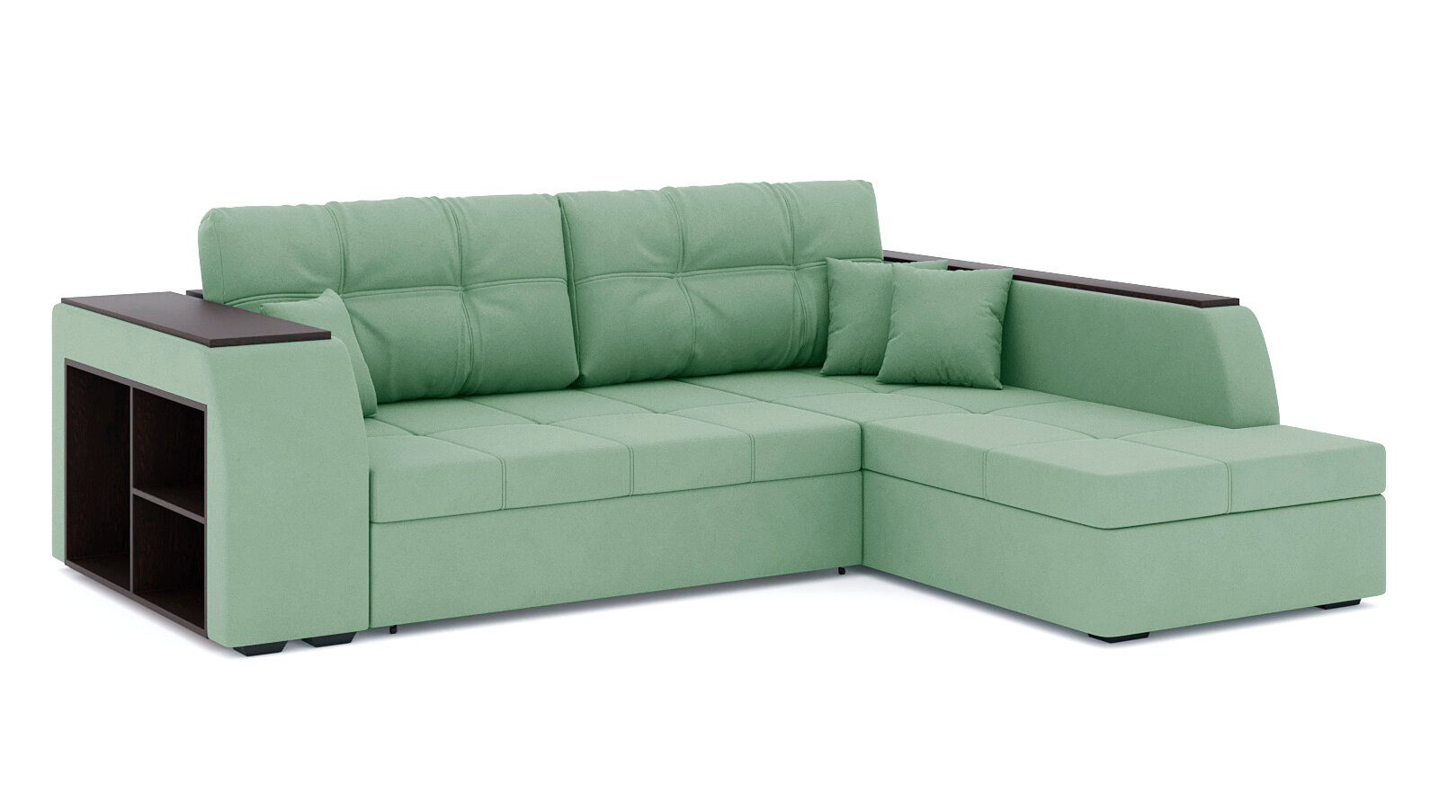 Угловой диван "Брюссель", механизм дельфин, велюр Зара Минт 14