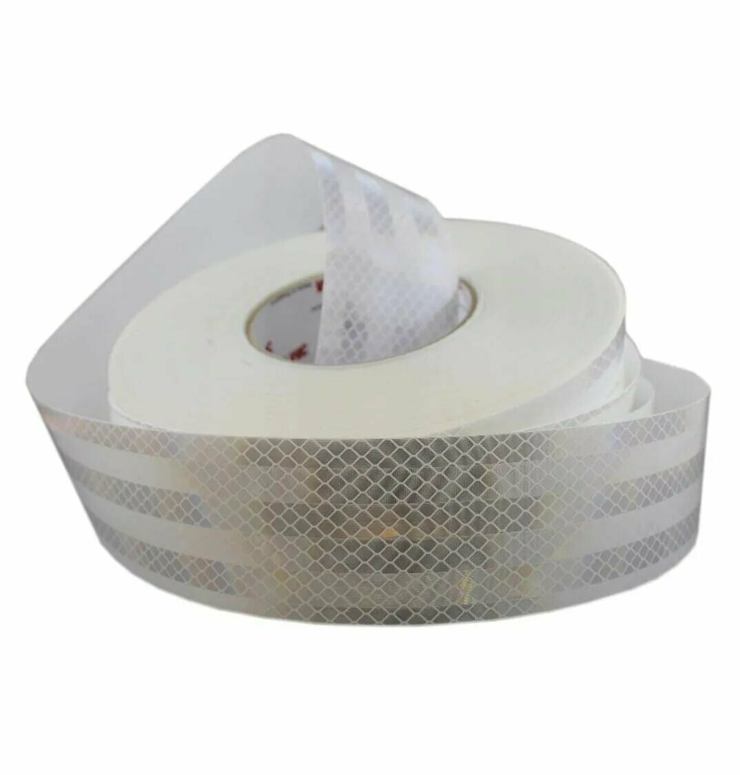 Автомобильная светоотражающая лента самоклеющаяся 50 мм 45м белая