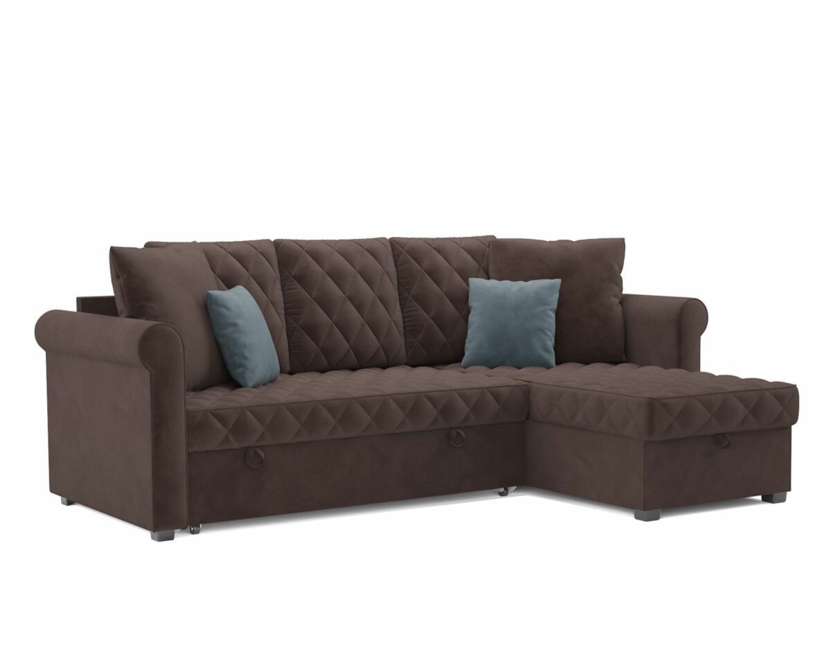 Угловой диван Mebel-ars Берлин велюр Велюр молочный шоколад/НВ-178/13