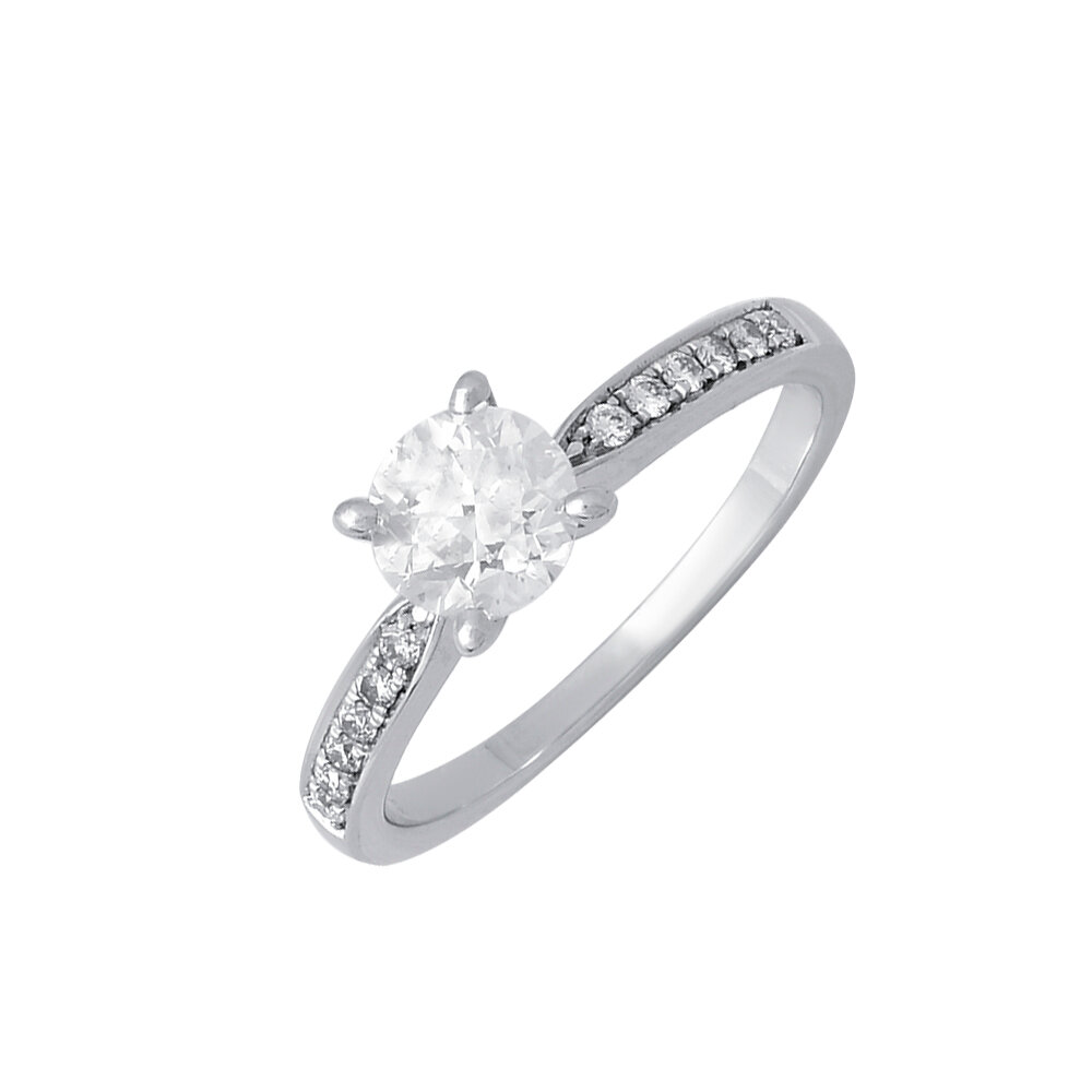 кольцо из белого золота, с бриллиантами