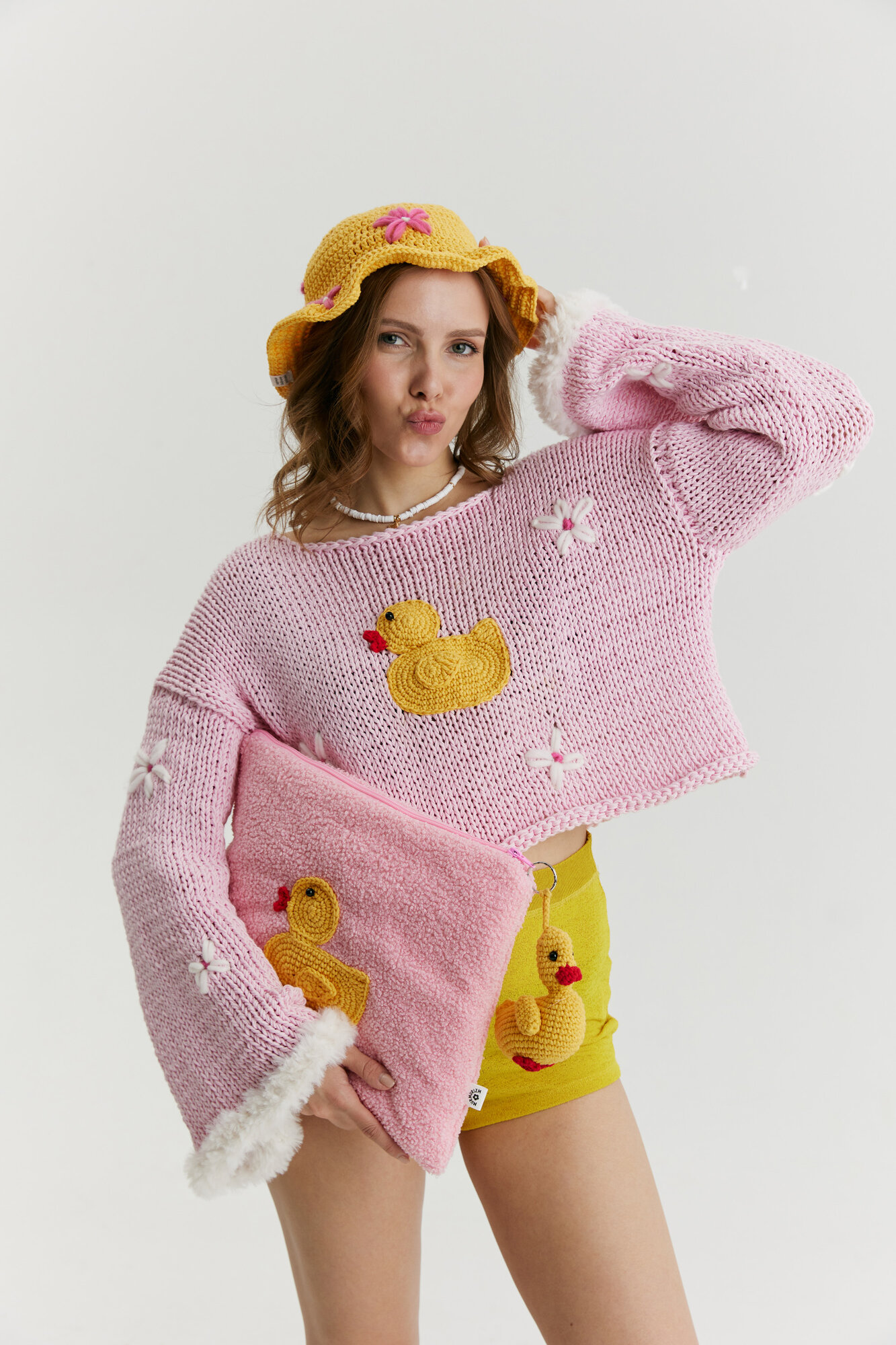 Кейс MURMURIZM "Утка" Без брелока, для ноутбука 13', текстиль, ручная вязка